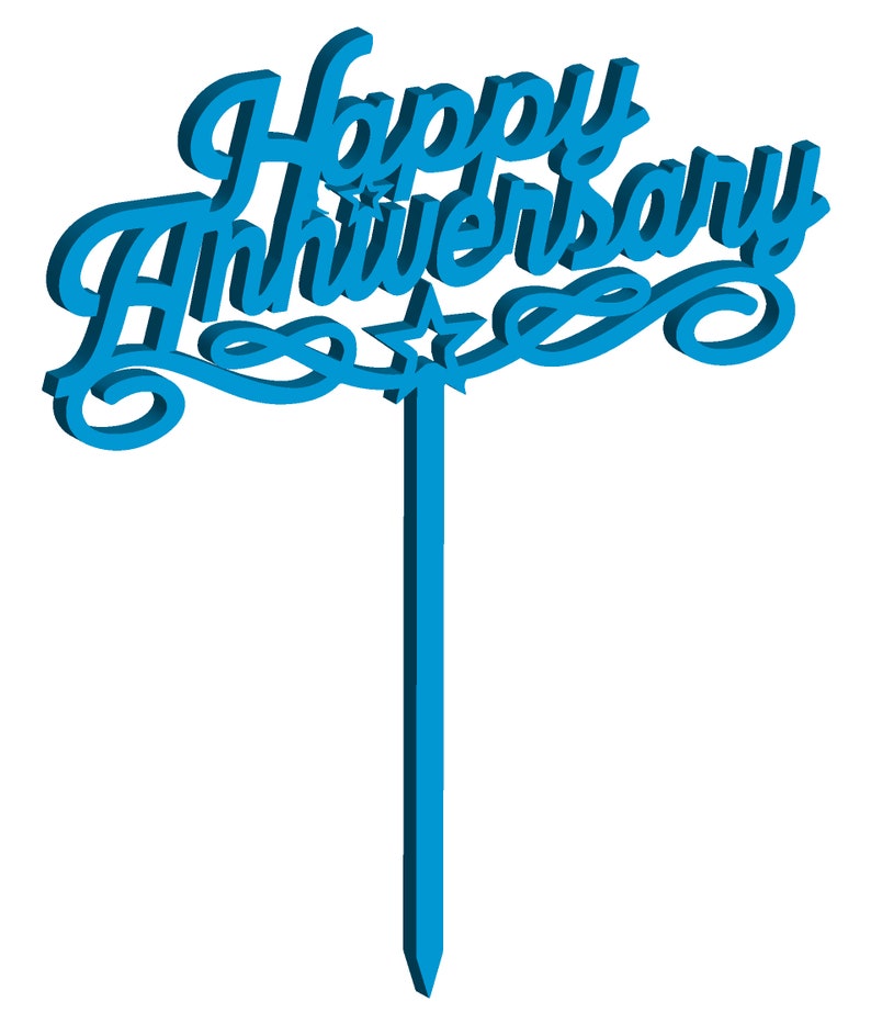 Happy Anniversary Cake Topper SVG Anniversary cake topper - Etsy México