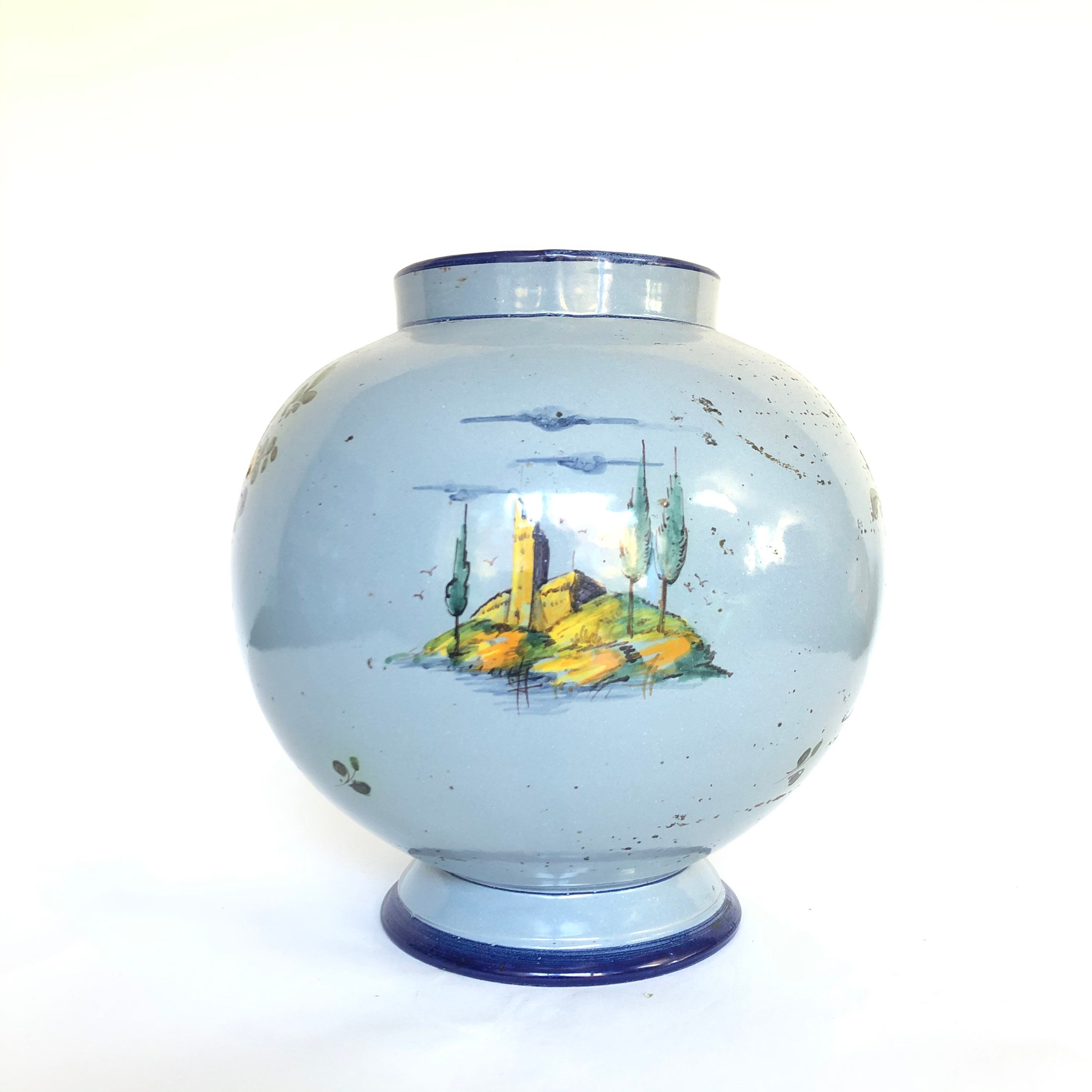 Funky Italian Vintage Glazed Pottery Bowl Vase - Etsy UK