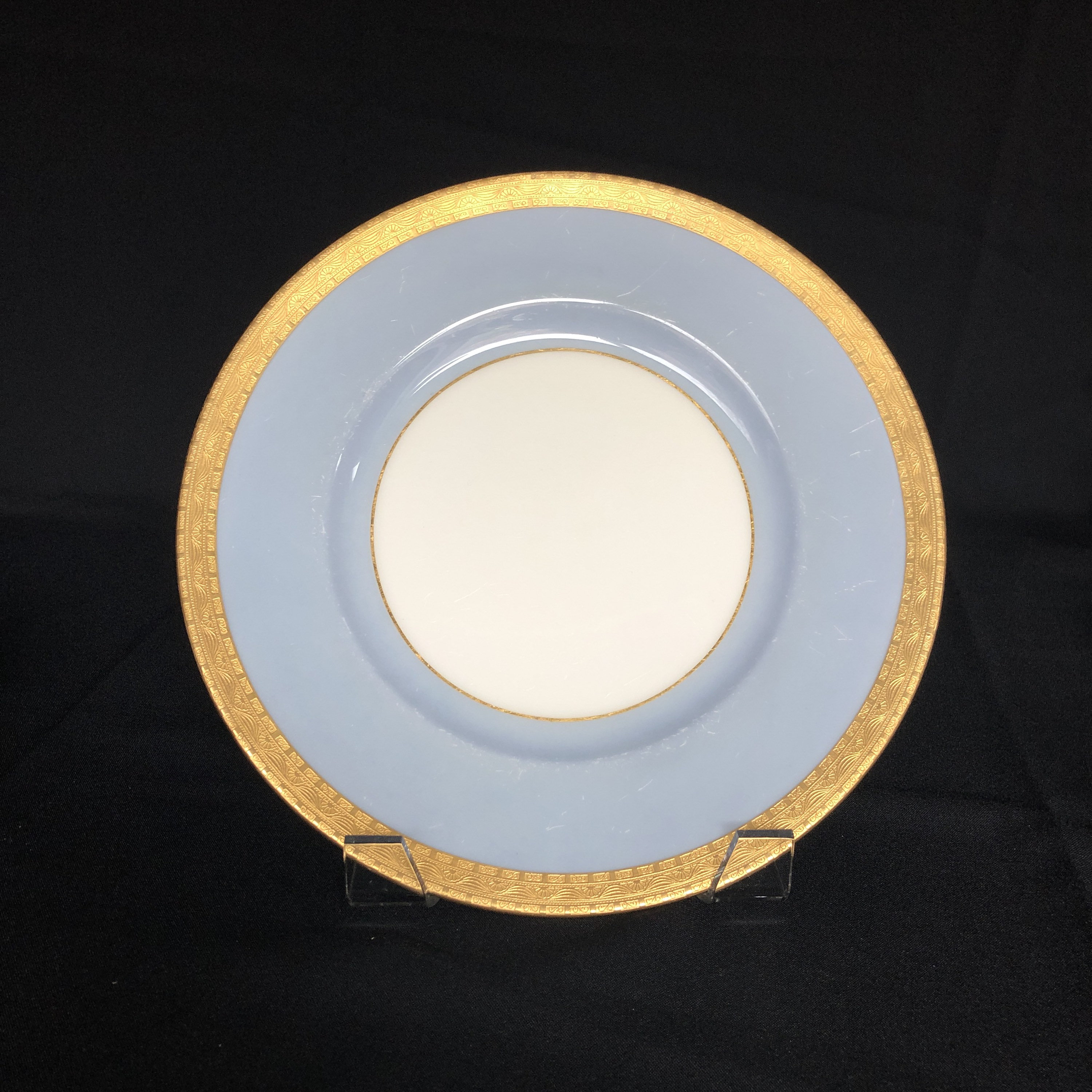 Vintage Pale Robin Egg Blue With Gold Dinner Plate - Imported by Burley ...