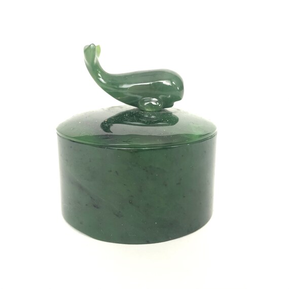 RARE Beautiful Little Round Jade Box With Whale Handle Lid | Etsy