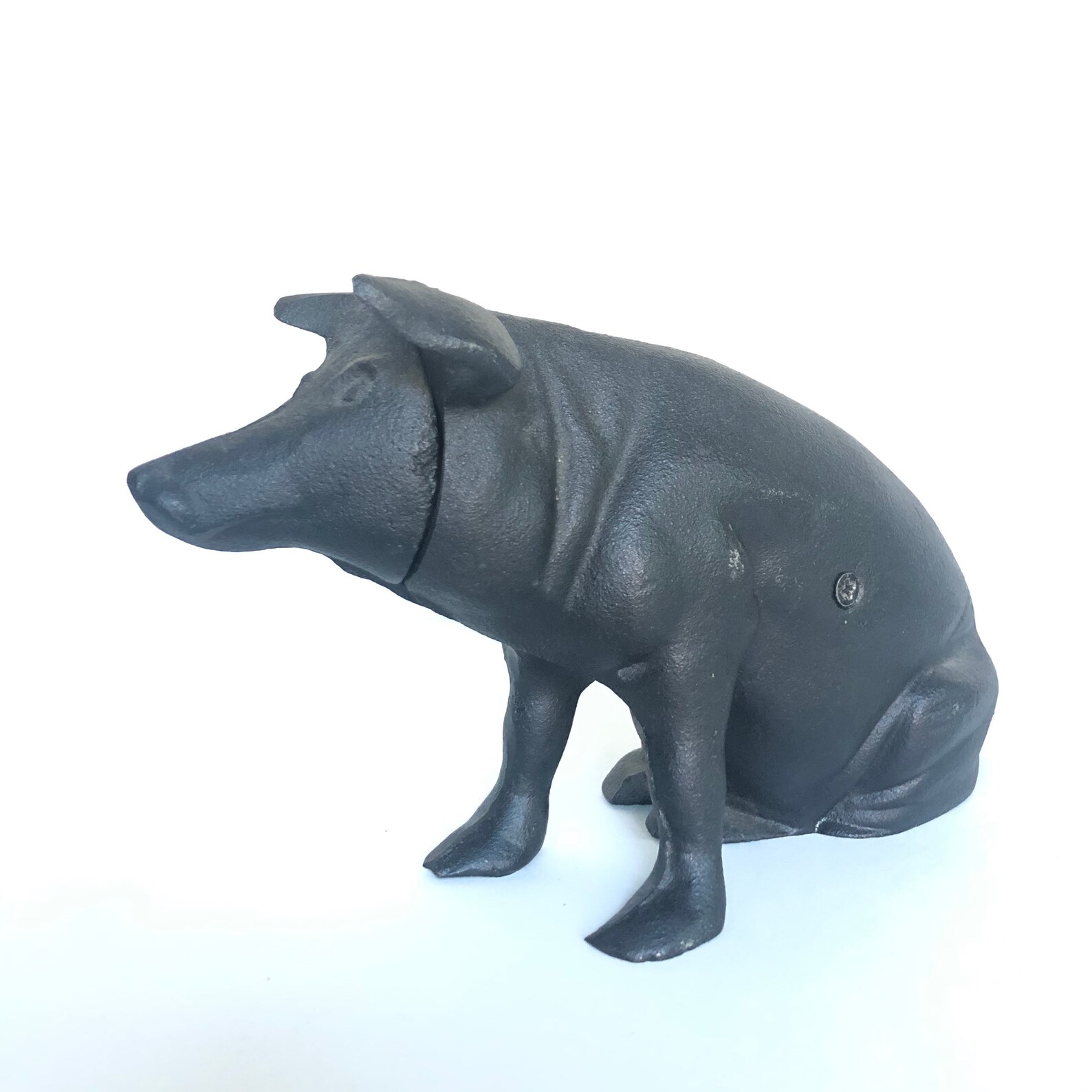 Heavy Black Cast Iron Door Stop Pig Piggy Bank Farmhouse | Etsy