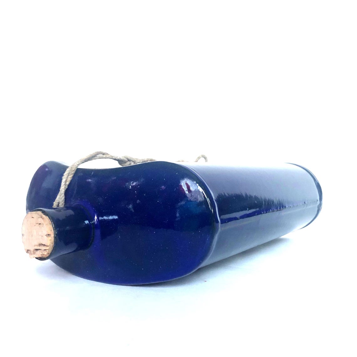 Vintage WWII British Army Cobalt Blue Enamelled Flask Canteen Water ...