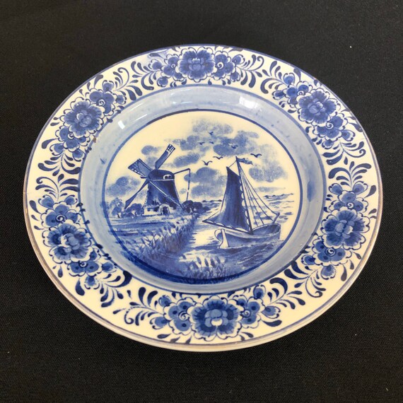 Vintage Blue Delft Delfts Blauw Hand Painted Plate | Etsy