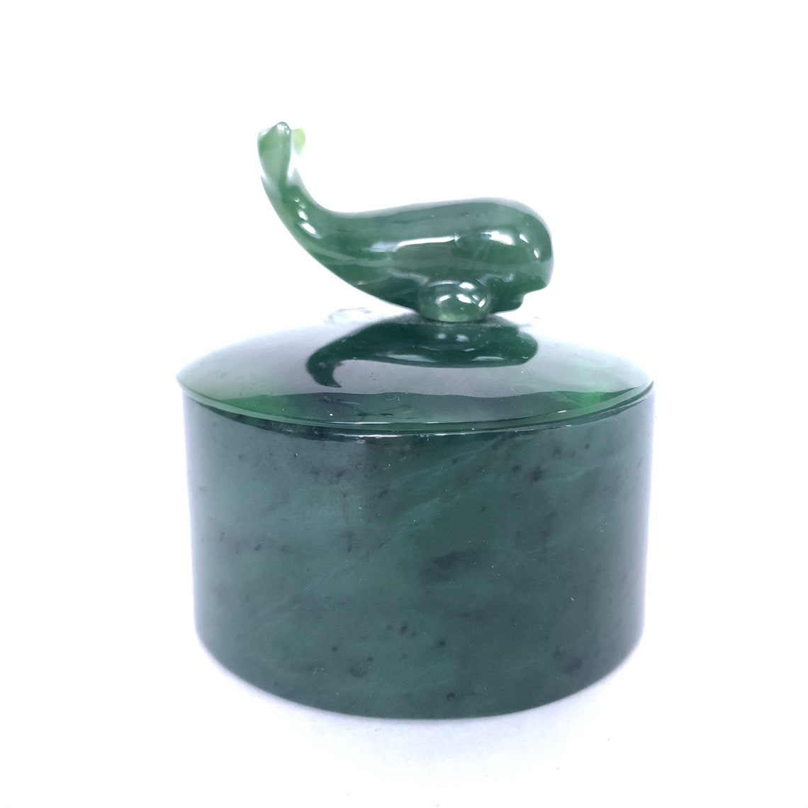 RARE Beautiful Little Round Jade Box With Whale Handle Lid - Etsy