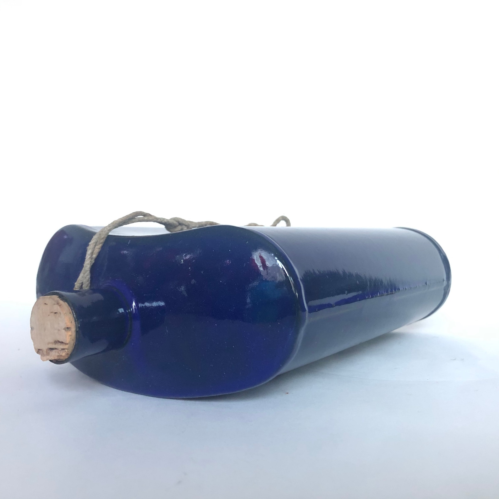 Vintage WWII British Army Cobalt Blue Enamelled Flask Canteen Water ...