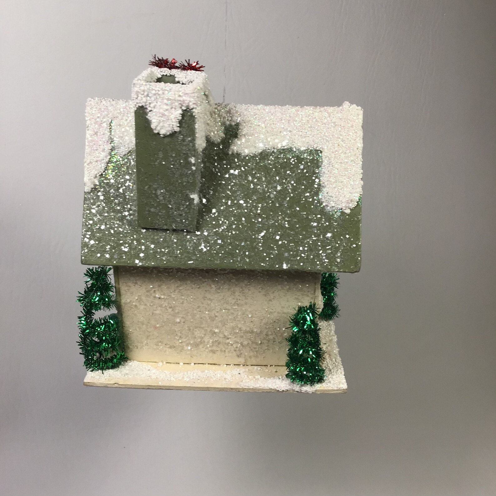 Vintage Putz House Ornament Trimmed in Red and Green - Etsy