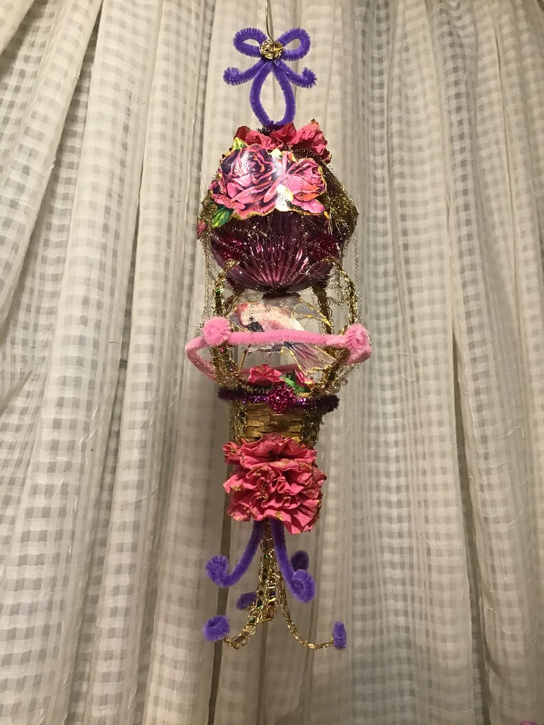 Victorian Dresden Valentine / Spring Ornament Fauna and Flora - Etsy