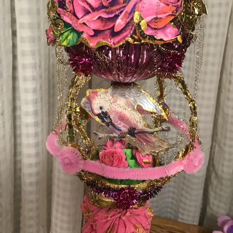 Victorian Dresden Valentine / Spring Ornament Fauna and Flora - Etsy