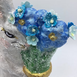 Spring Rabbit Bunny Blue Paper Mache Heirloom Quality OOAK - Etsy