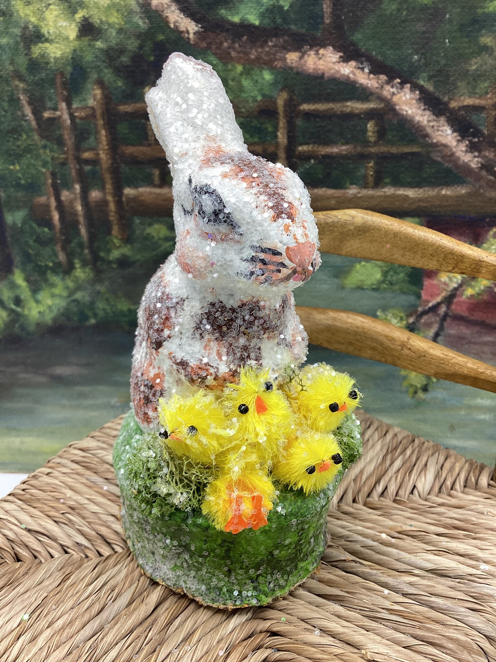 Easter Bunny Baby Chick Rabbit Paper Mache Collectible OOAK Spring ...