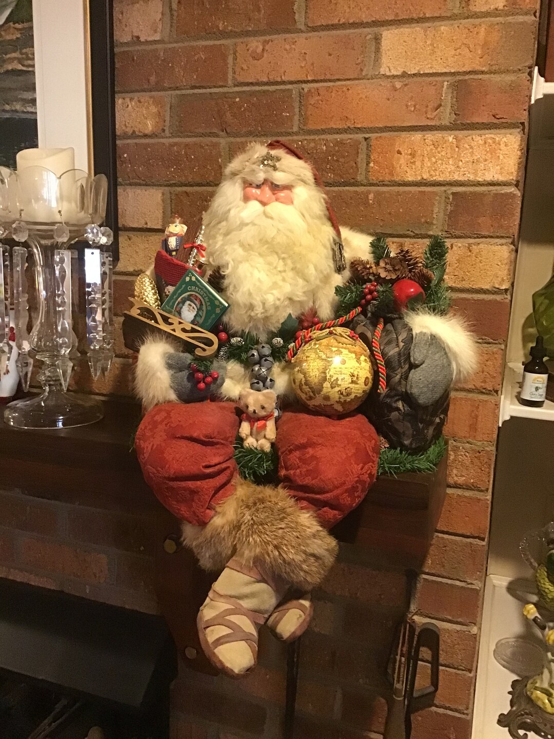 Pair of Vintage Santas by Brian Kidwell “the Toy Maker” Handmade in ...