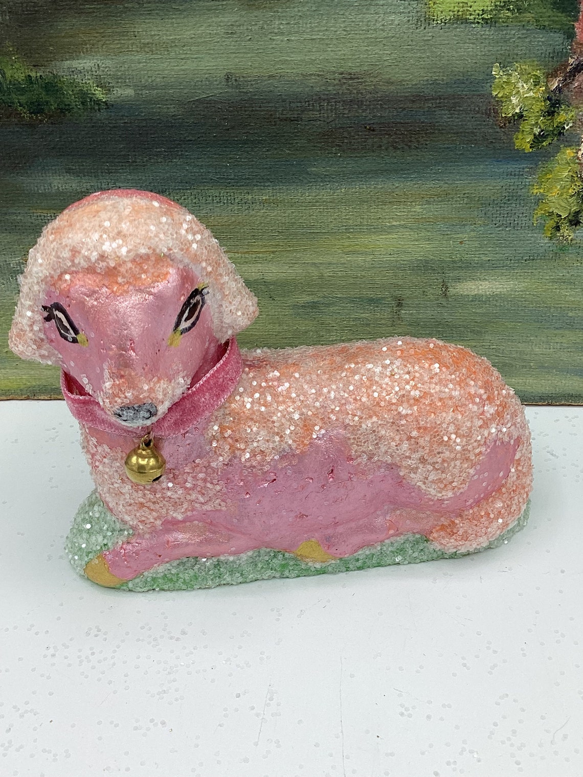 Spring Lamb Paper Mache OOAK Easter Decoration Collectible Heirloom ...