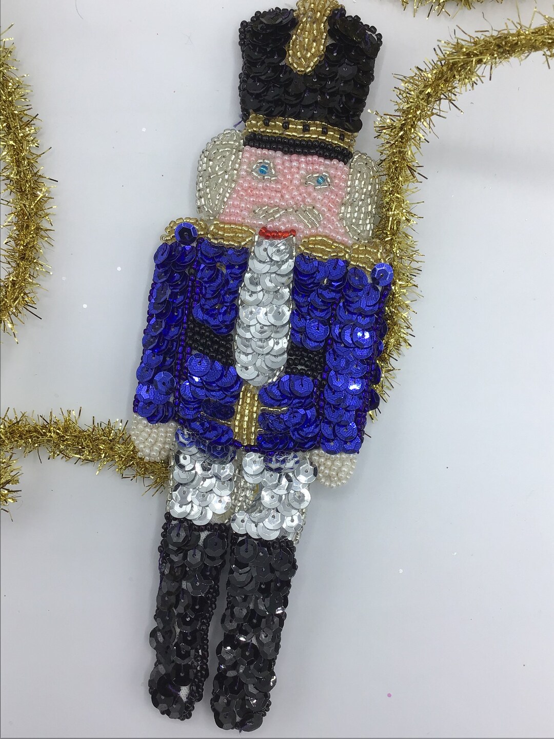 Nutcracker Vintage Christmas Ornament Handcrafted of Glass Beads and ...