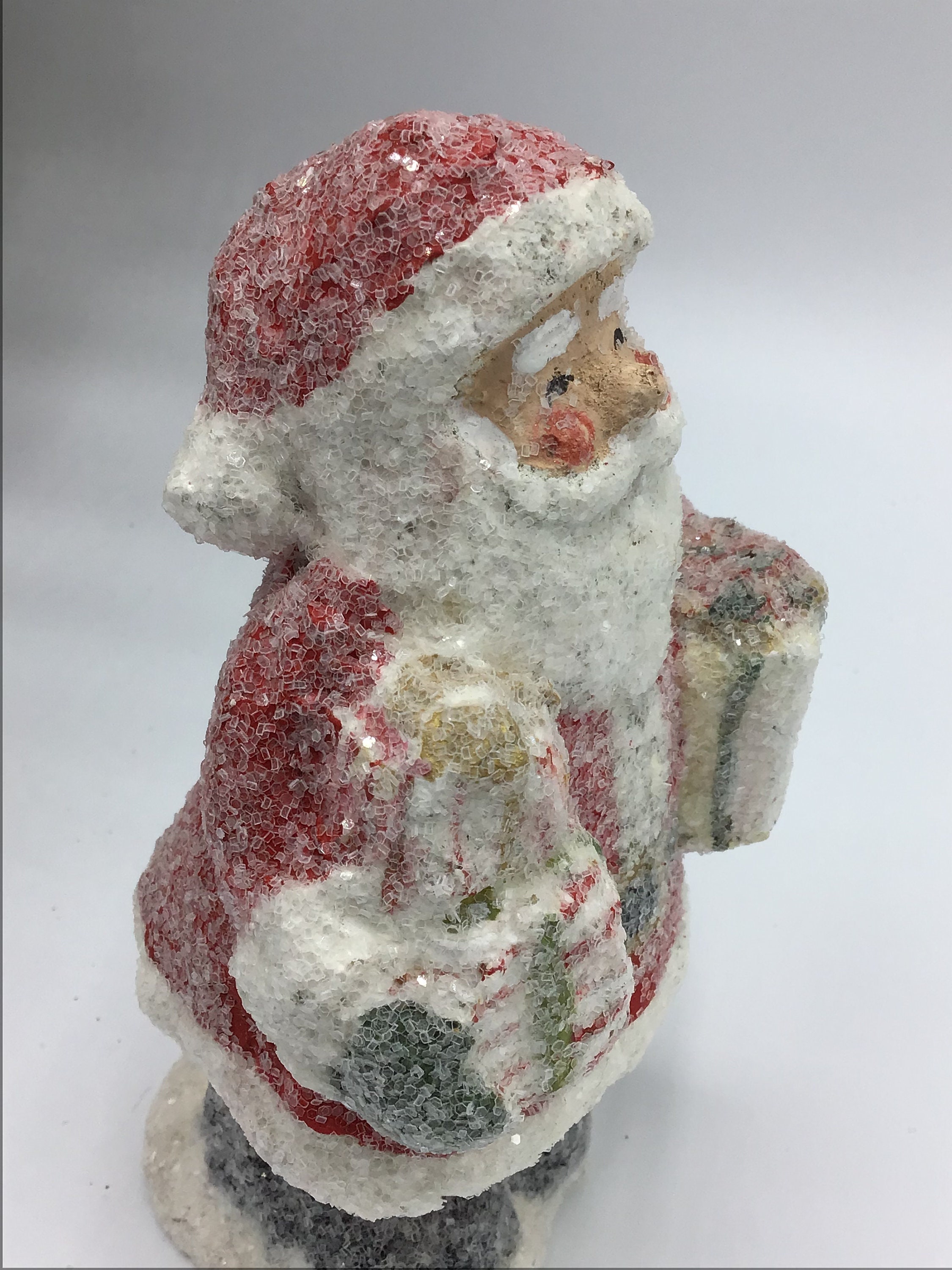 Vintage Teena Flanner “santa Gift Giving” OOAK Pulp Paper Mache Santa ...