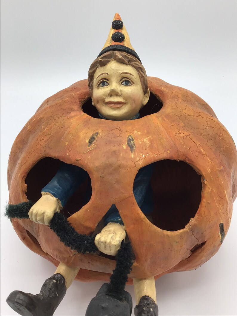 Halloween Jack O Lantern Vintage Paper Mache Etsy