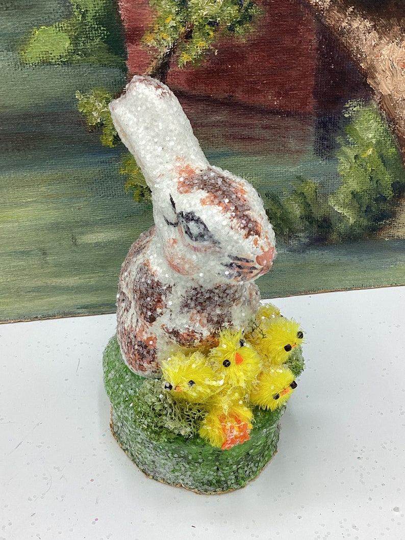 Easter Bunny Baby Chick Rabbit Paper Mache Collectible OOAK Spring ...