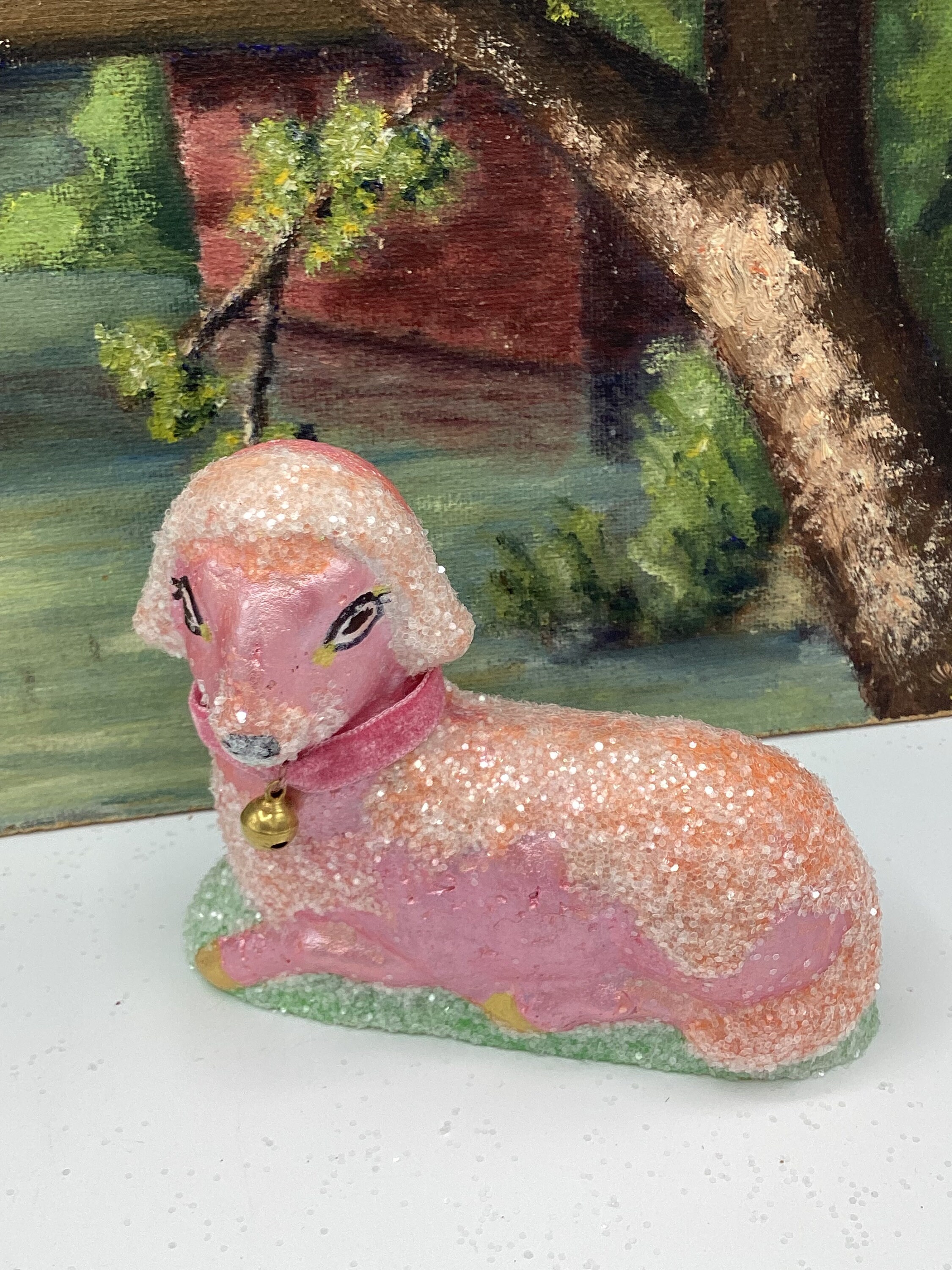 Spring Lamb Paper Mache OOAK Easter Decoration Collectible Heirloom ...