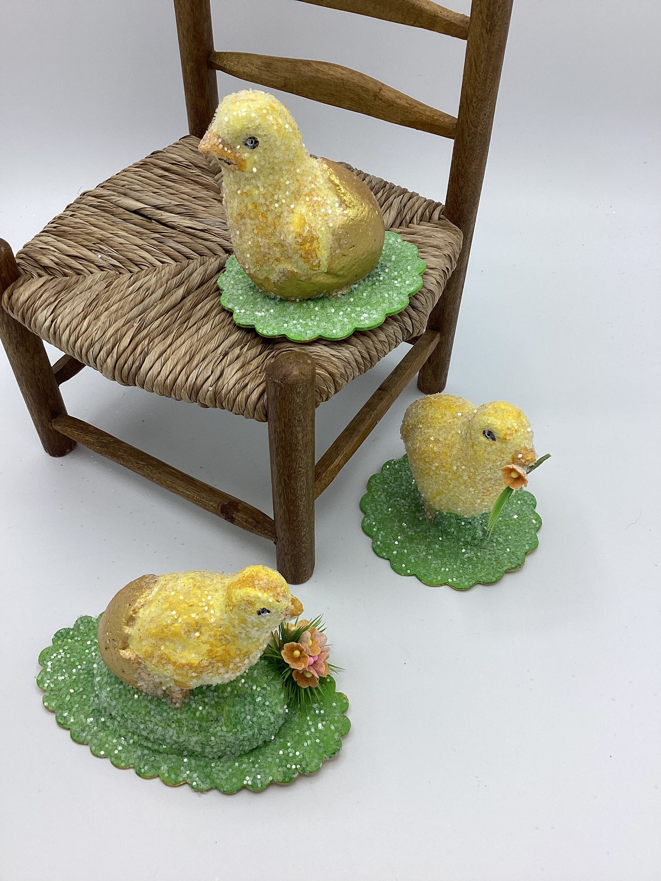 Barnyard Chicks Paper Mache Spring Decoration Easter Decoration ...