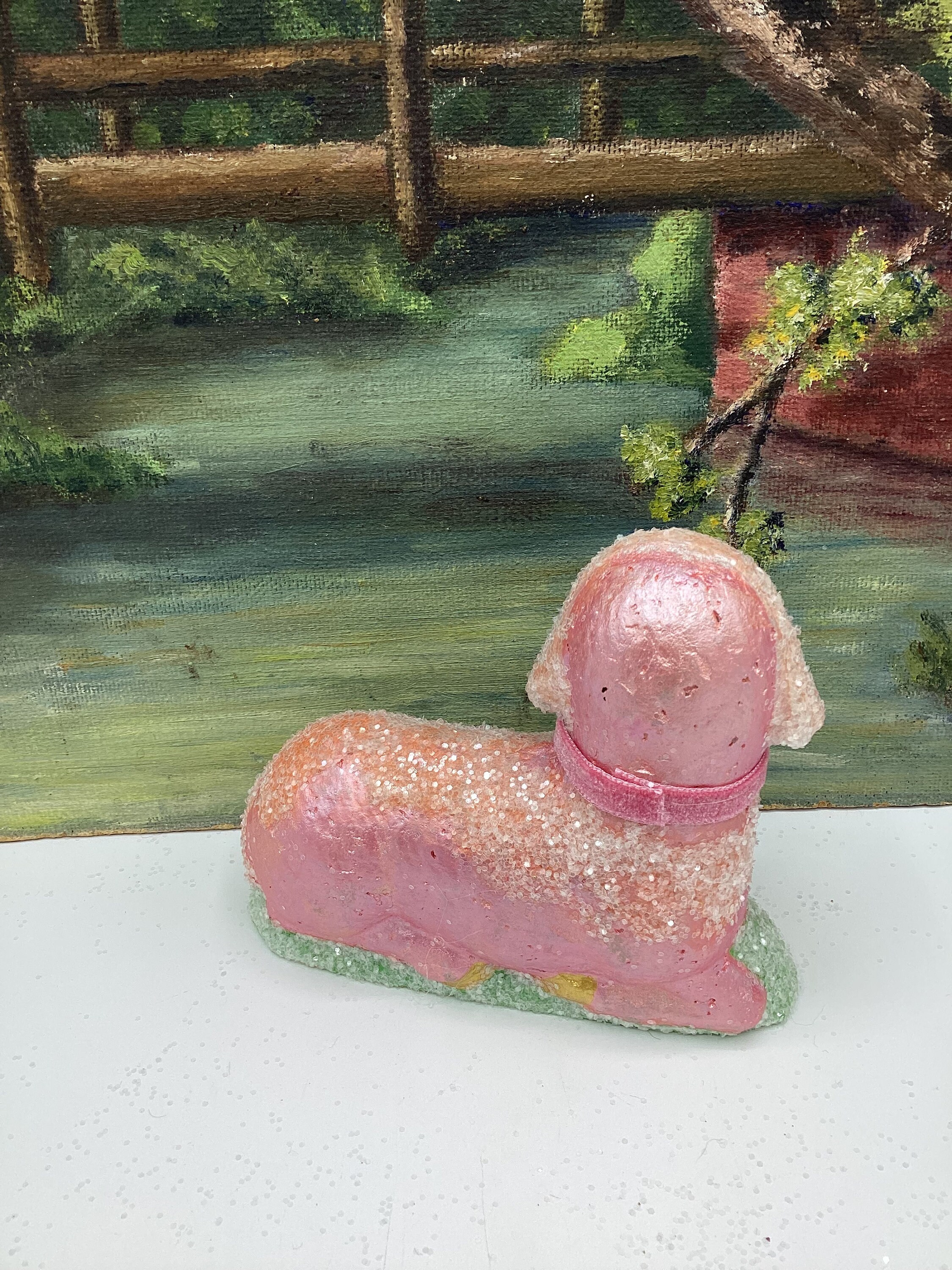 Spring Lamb Paper Mache OOAK Easter Decoration Collectible Heirloom ...