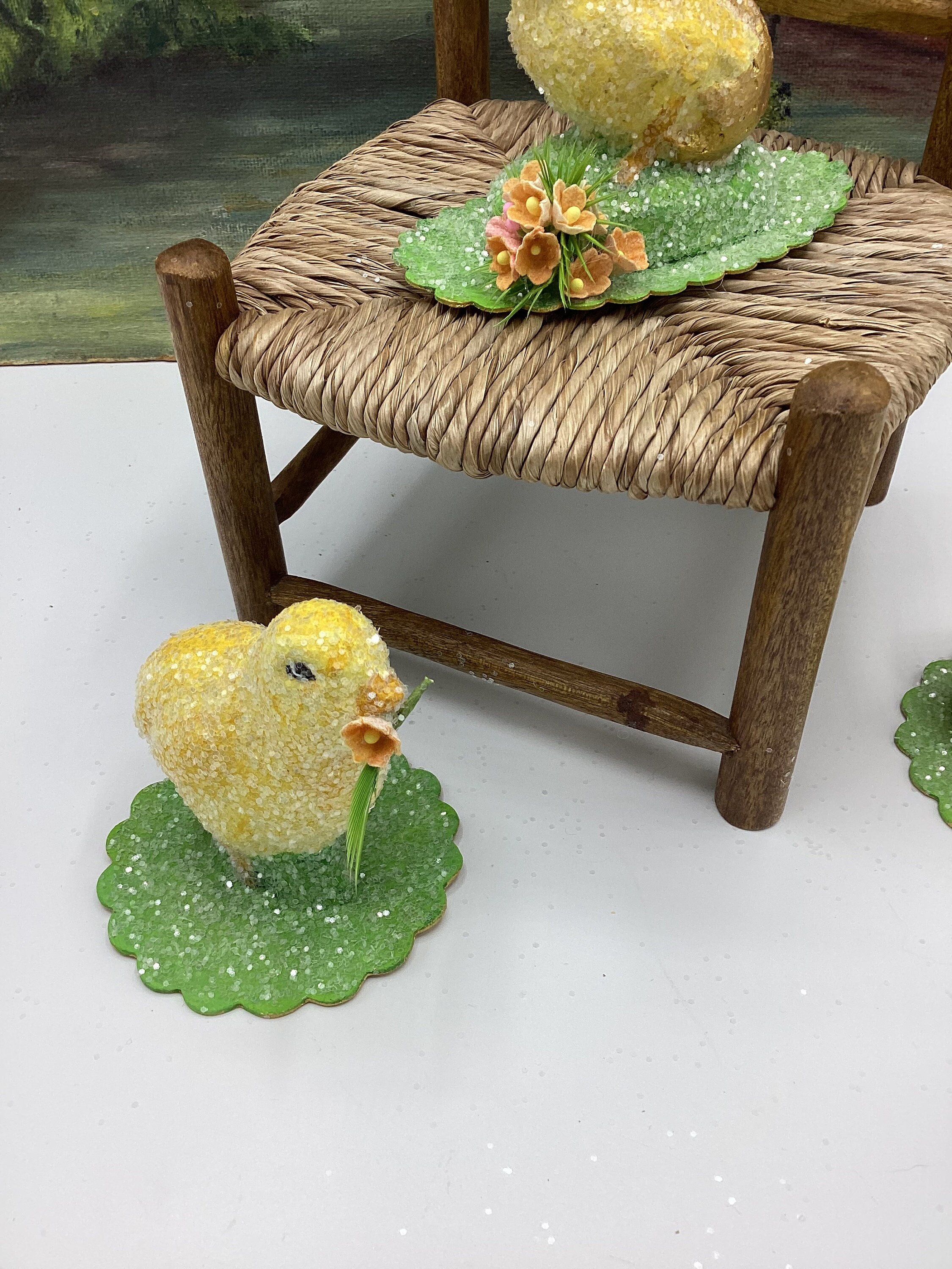 Barnyard Chicks Paper Mache Spring Decoration Easter Decoration ...