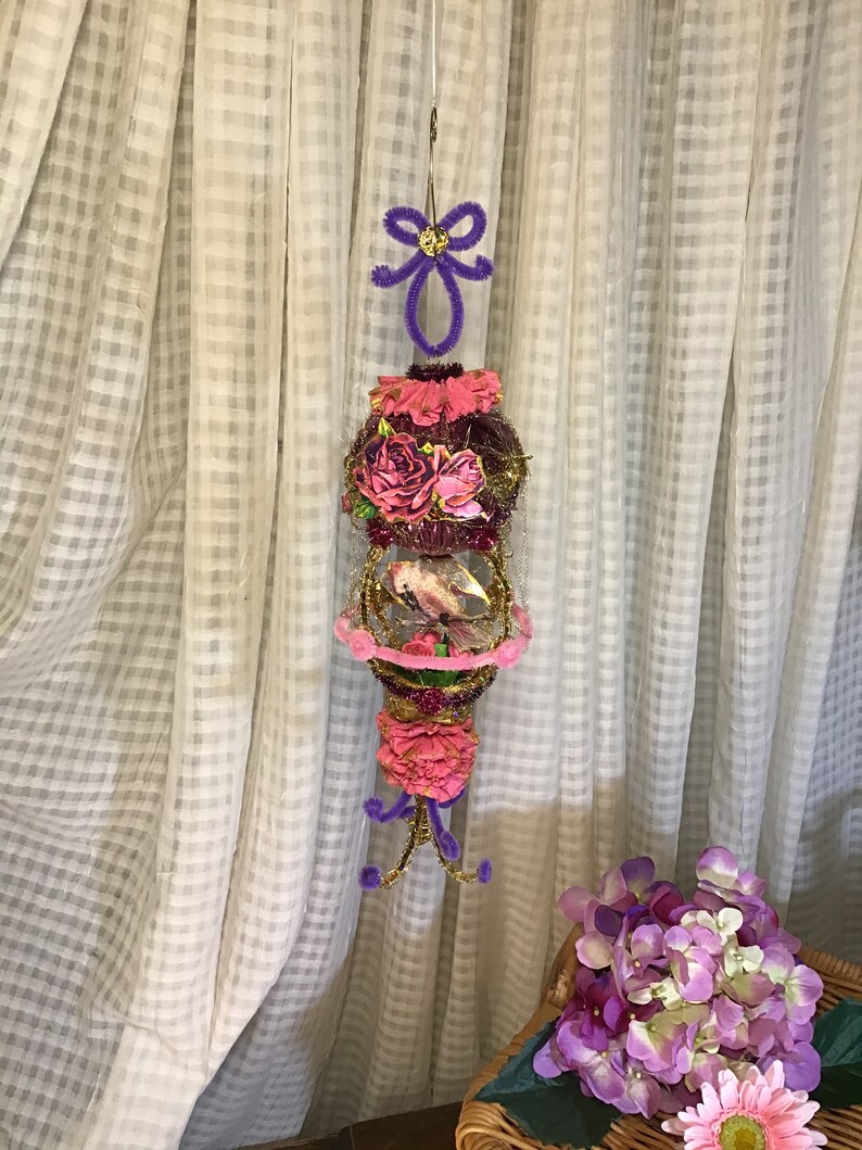 Victorian Dresden Valentine / Spring Ornament Fauna and Flora - Etsy