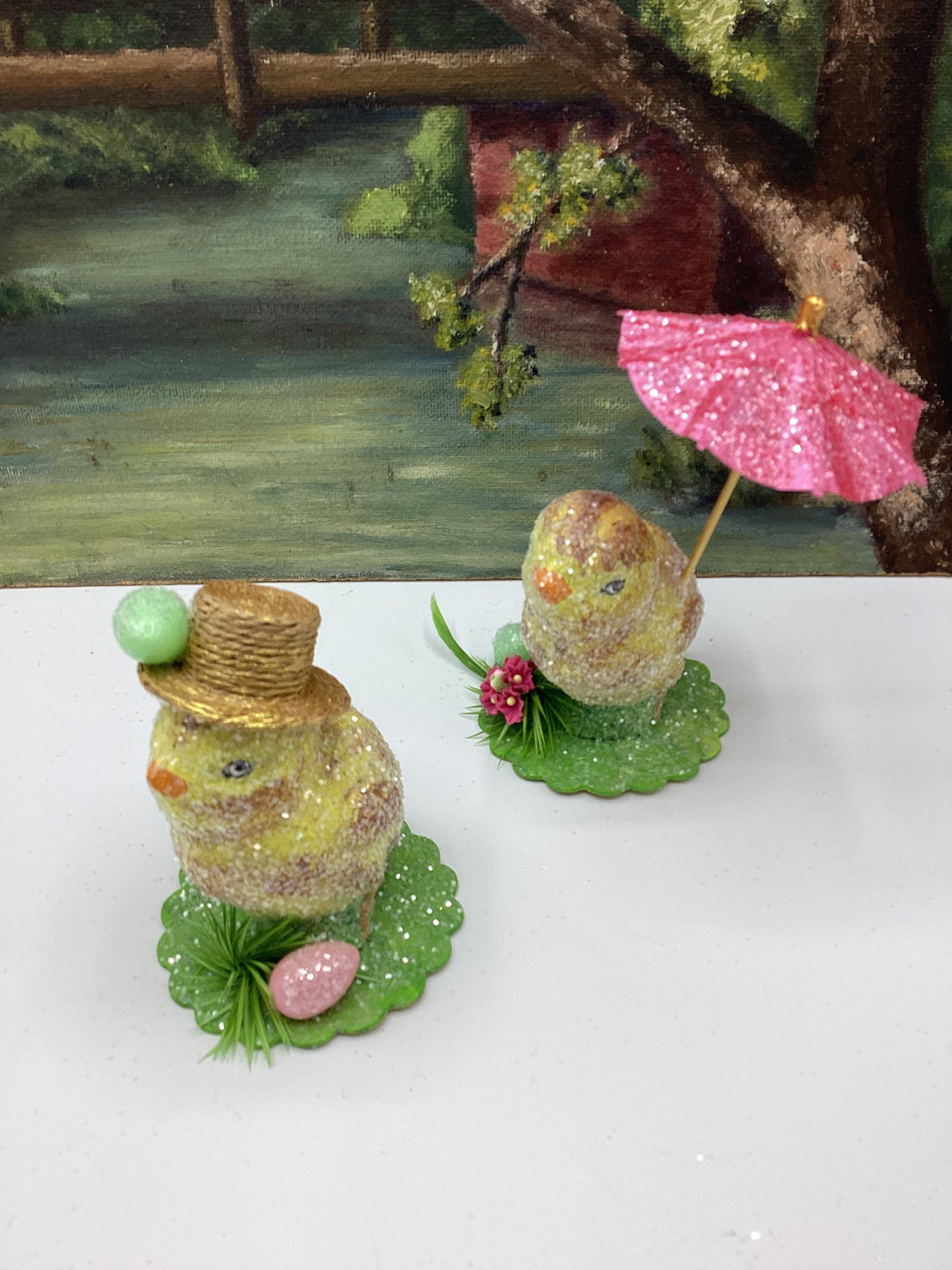 Party Chicks Paper Mache Collectible’s Handmade Spring Decoration ...