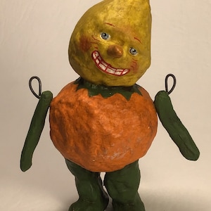Debbee Thibaults pear Man Paper Mache Folk Art Made in the USA - Etsy
