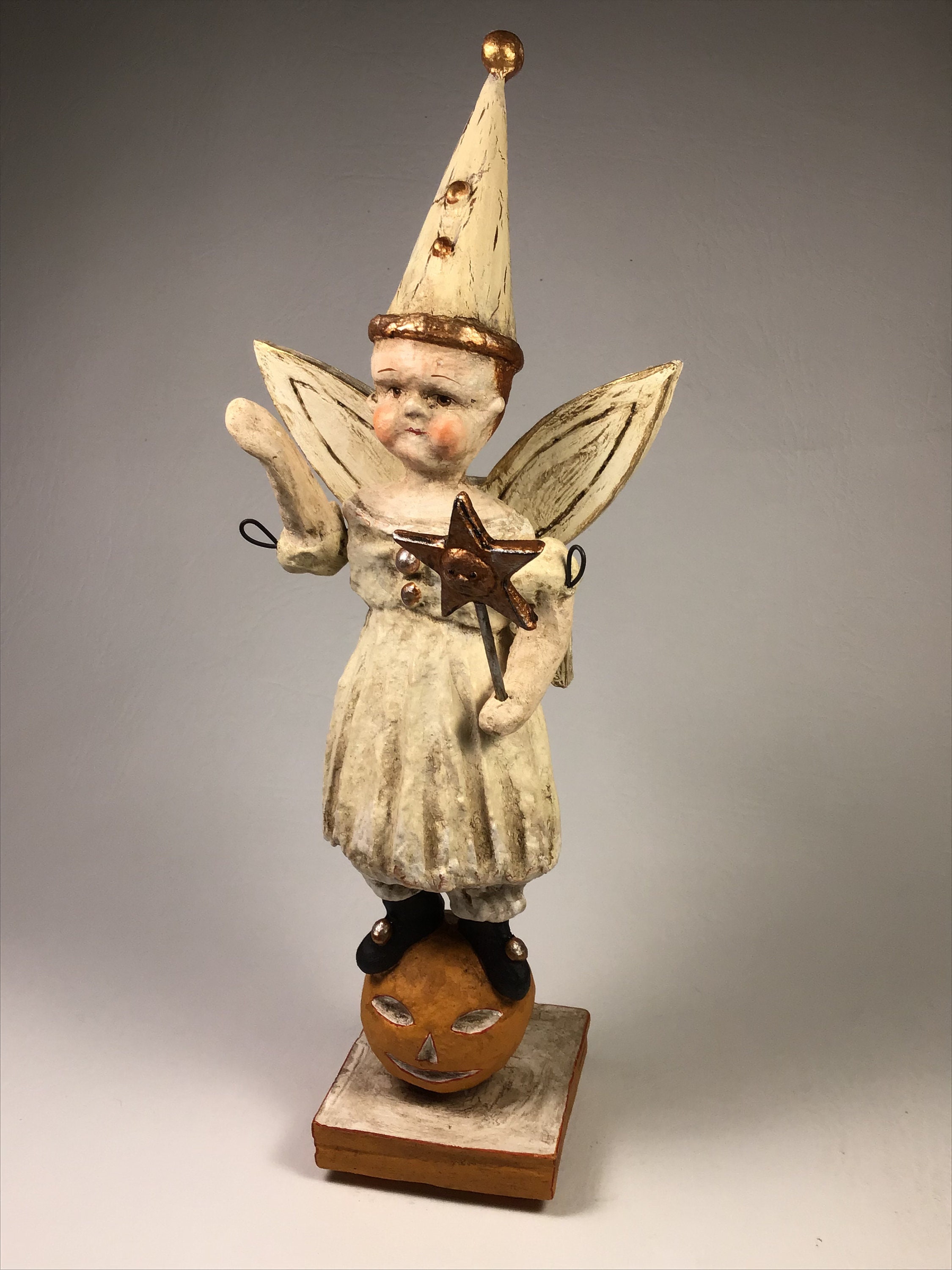 Debbee Thibault American Folk Art Paper Mache Pumpkin Fairy - Etsy