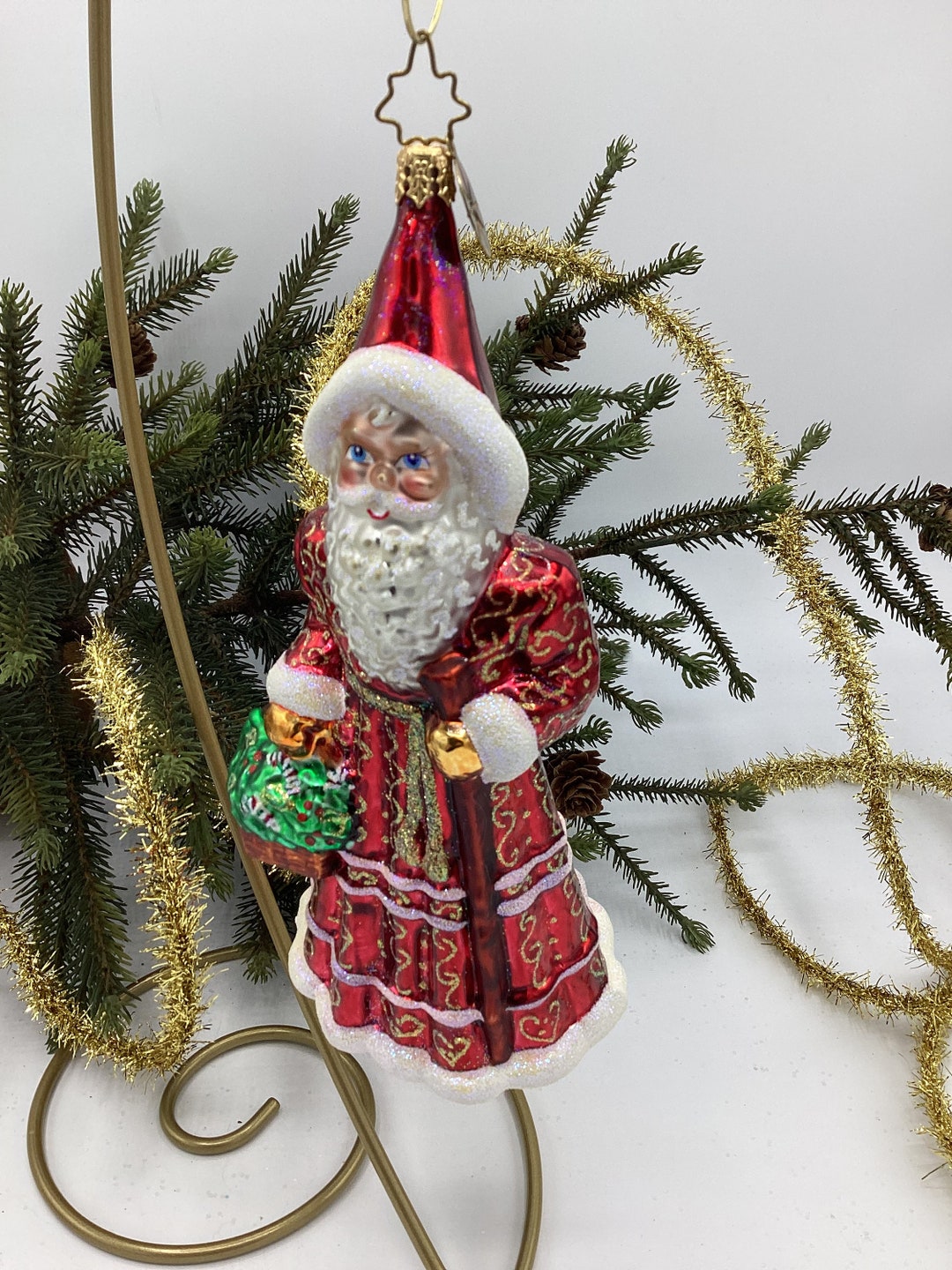 Vintage Christopher Radko ruby Robes Santa Ornament - Etsy