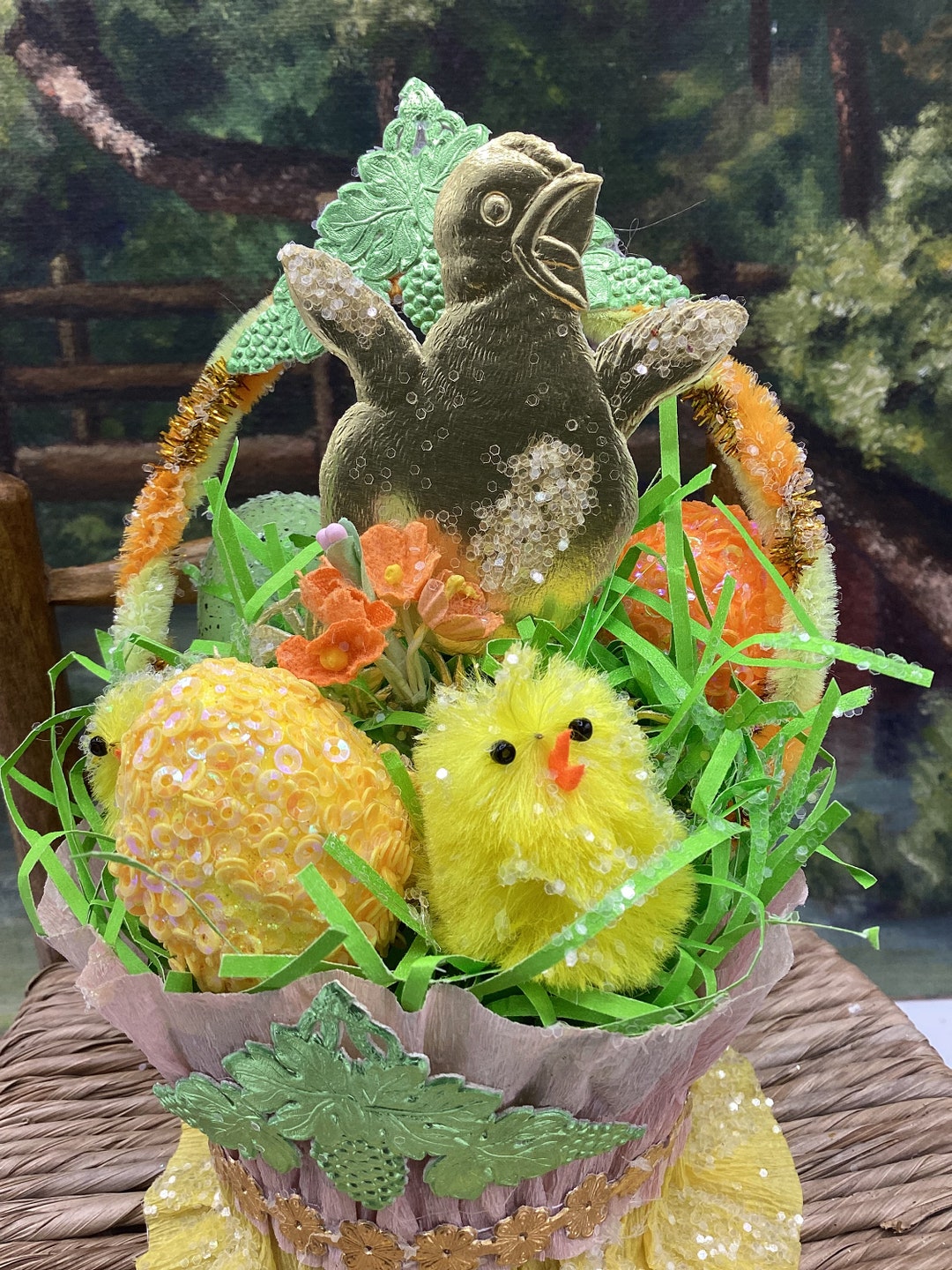 Easter Decor Cupcake Chickadee Spring Decoration - Etsy