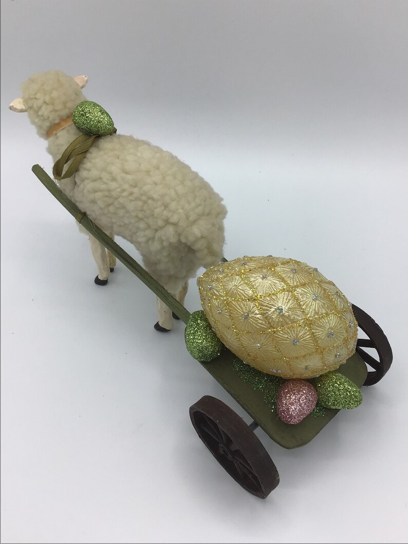 Vintage Bethany Lowe Putz Lamb Pulling Egg Cart Easter Spring Putz - Etsy