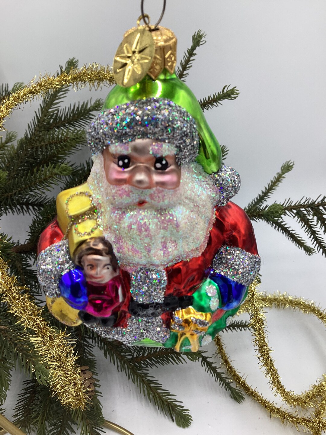 Christopher Radko Vintage Roly-poly Santa Mouth Blown Glass Ornament - Etsy