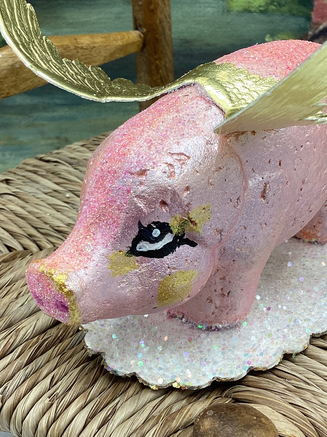 Pink Pigs Can Fly Paper Mache Swine is Fine Paper Mache Collectible - Etsy