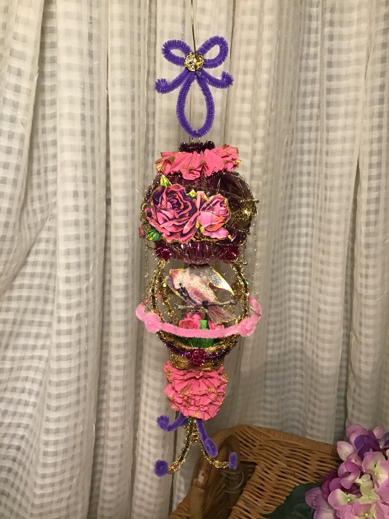 Victorian Dresden Valentine / Spring Ornament Fauna and Flora - Etsy