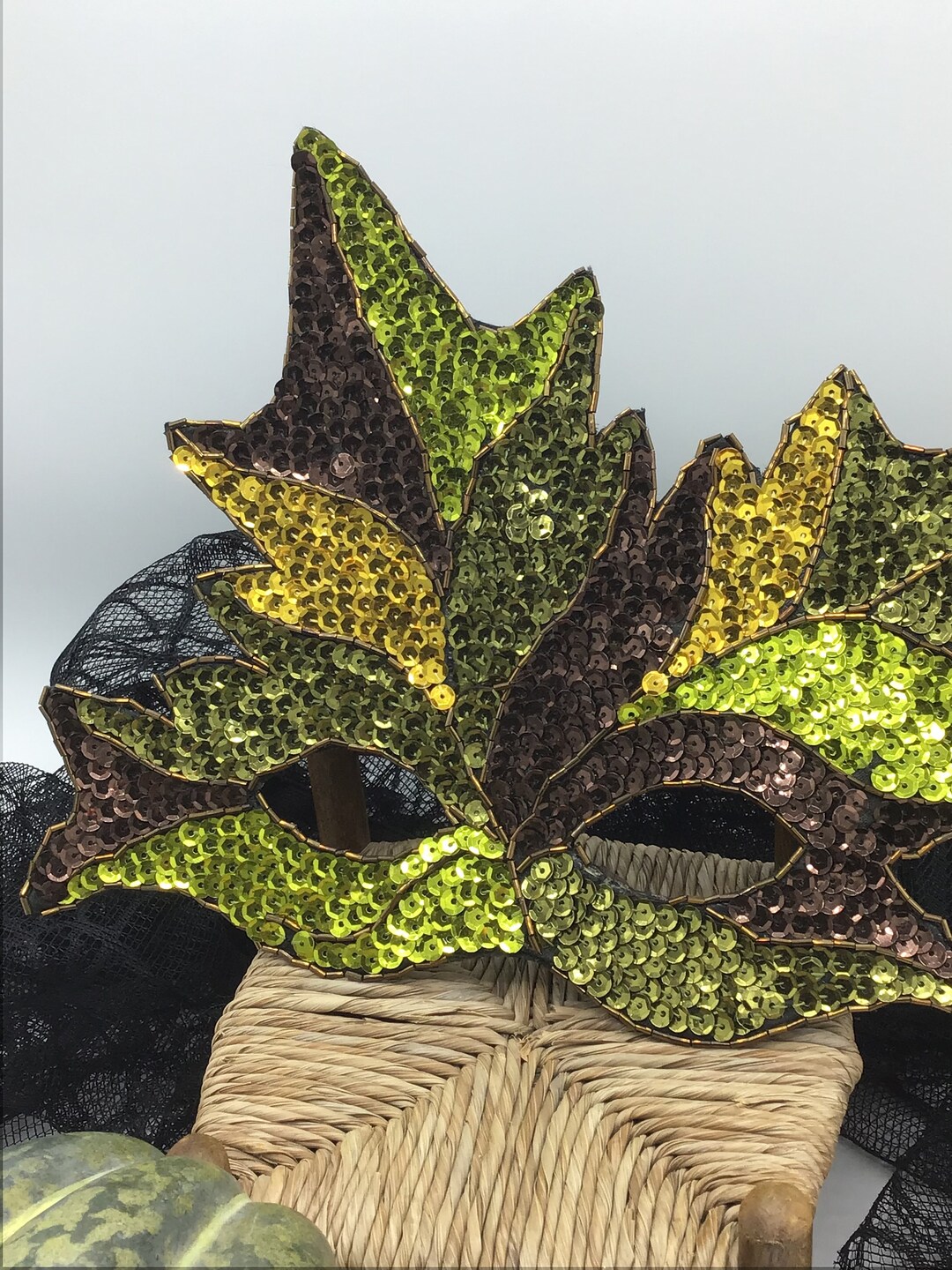 Halloween Mask by Wayne Keleski’s Forest Vintage Sequined Face Mask - Etsy