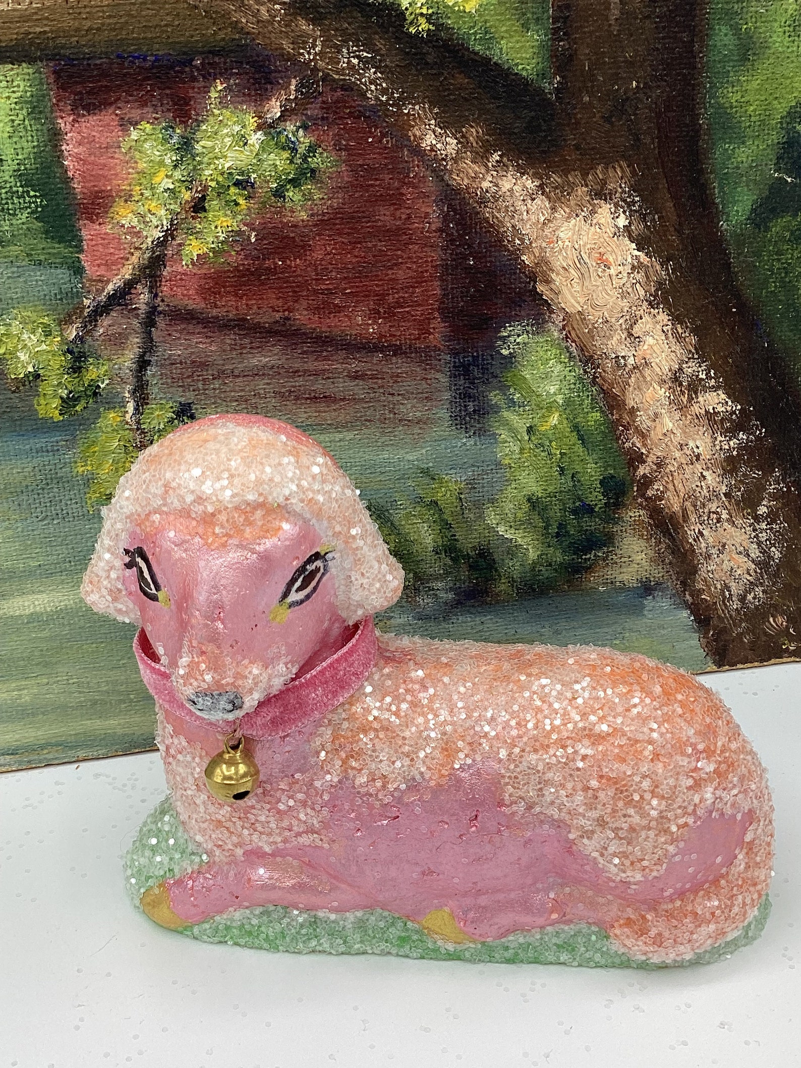 Spring Lamb Paper Mache OOAK Easter Decoration Collectible Heirloom ...