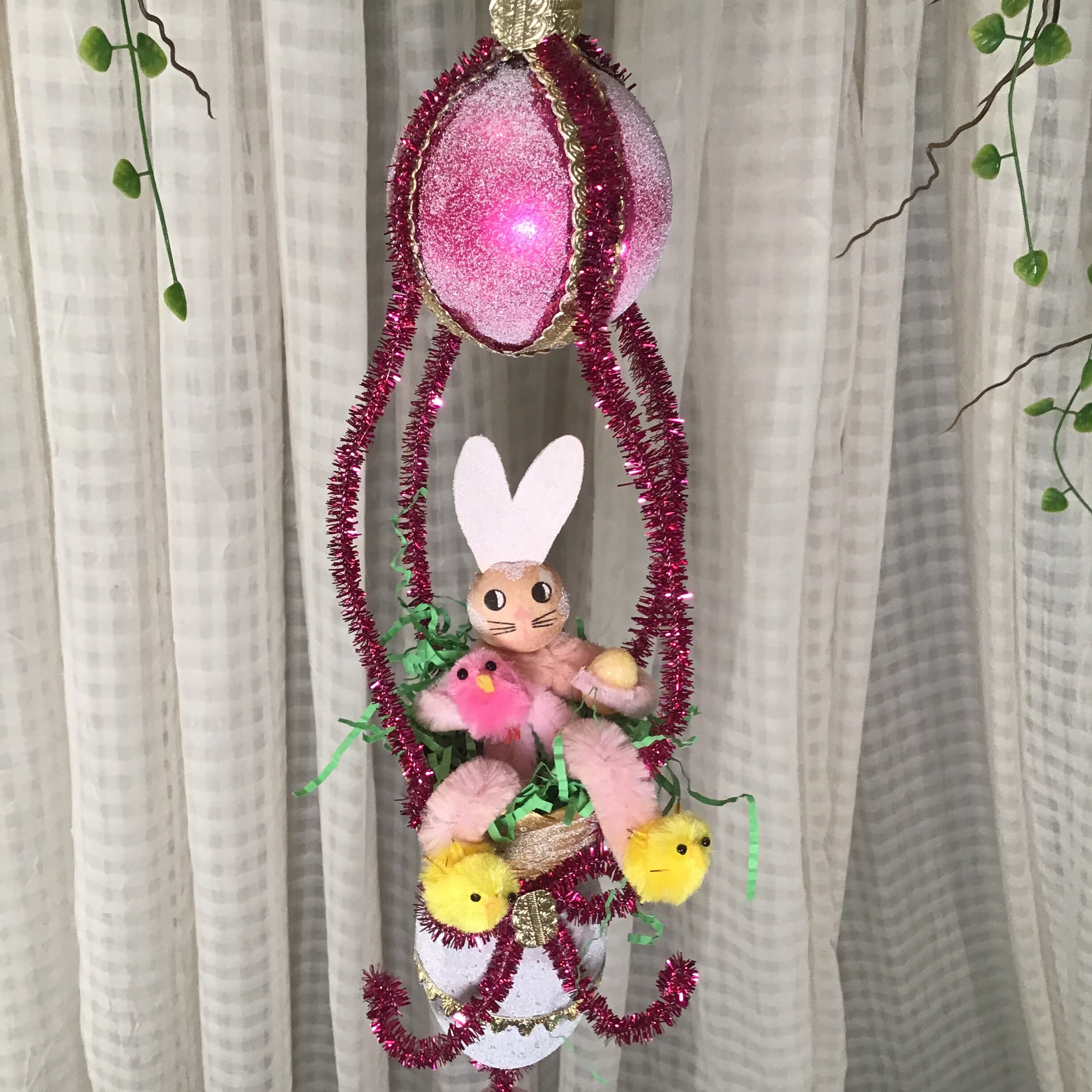 Dresden Trims Easter Ornament With Bump Chenille Bunny With | Etsy