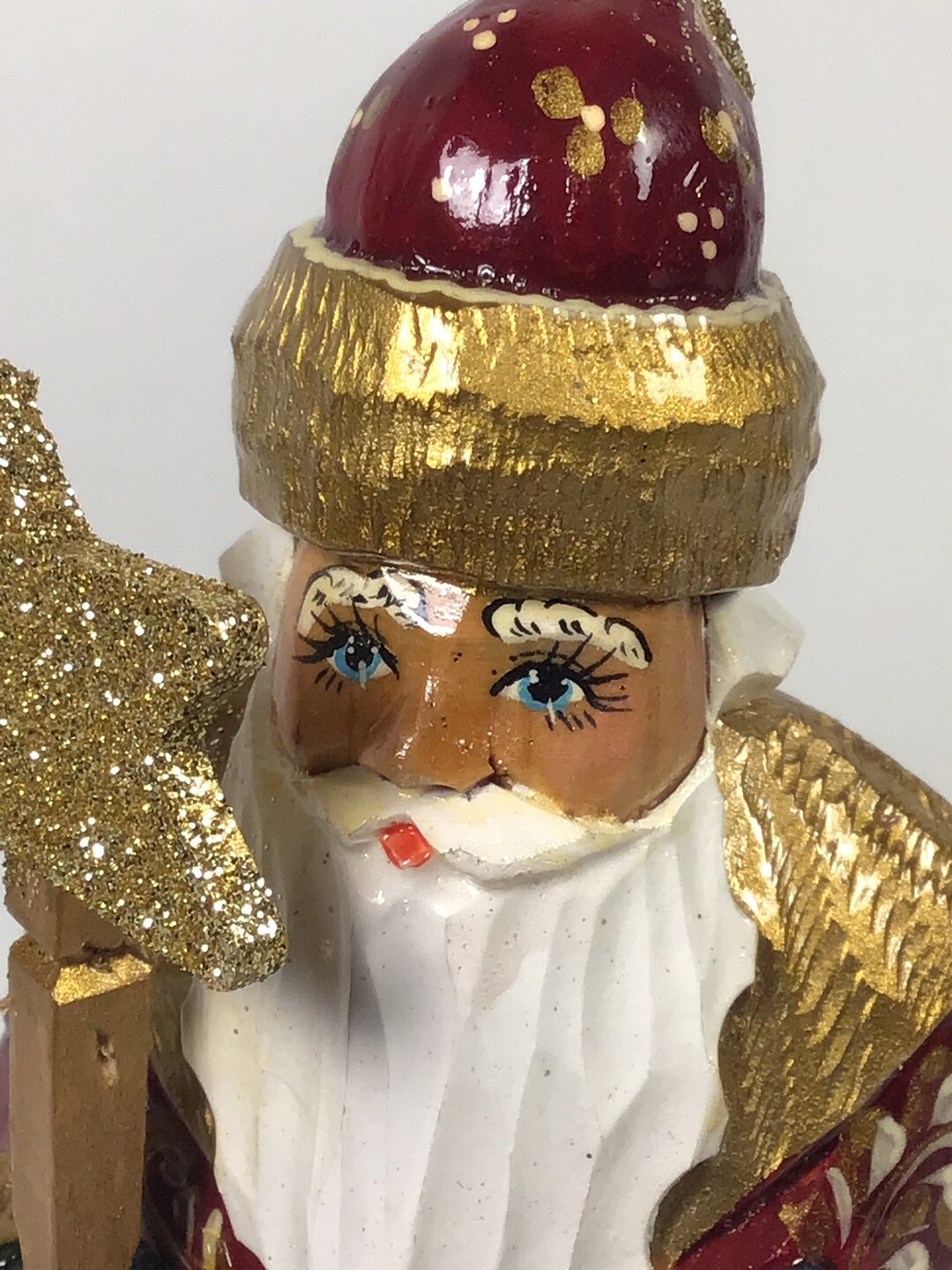 Beautiful Hand Carved Russian Santa - Etsy