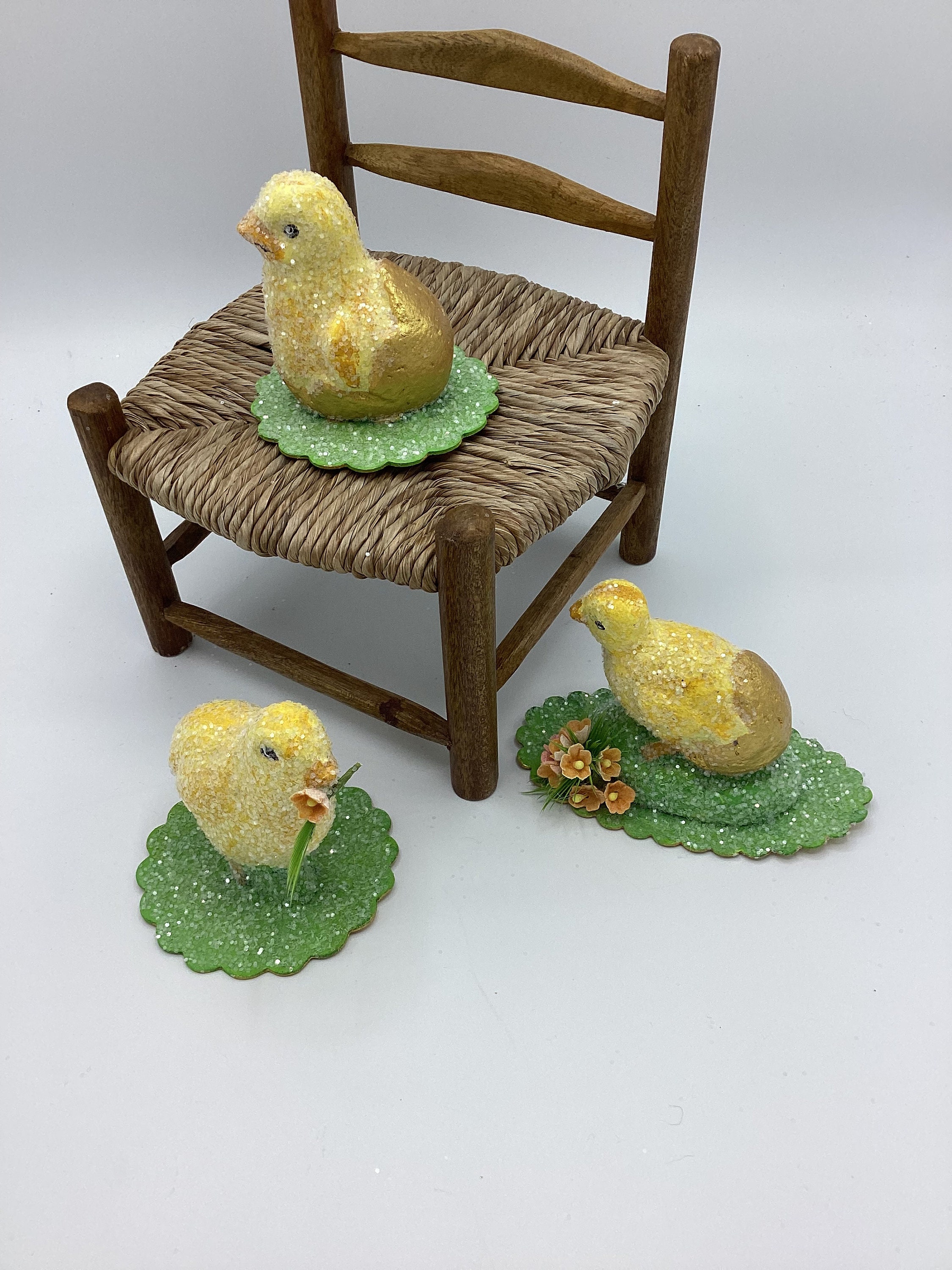 Barnyard Chicks Paper Mache Spring Decoration Easter Decoration ...