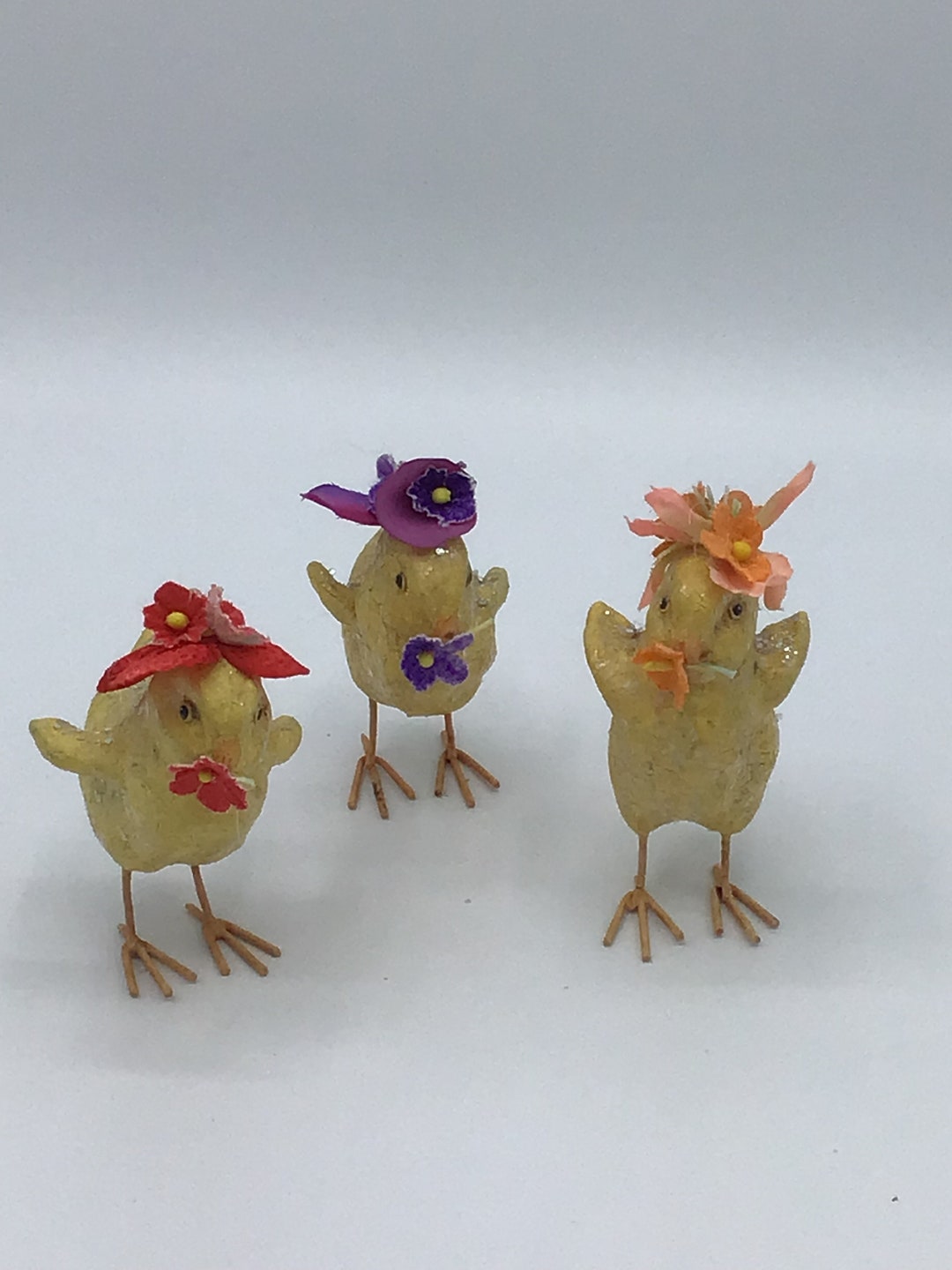 Vintage Bethany Lowe Easter Chick Decoration, Glittered Paper Mache - Etsy
