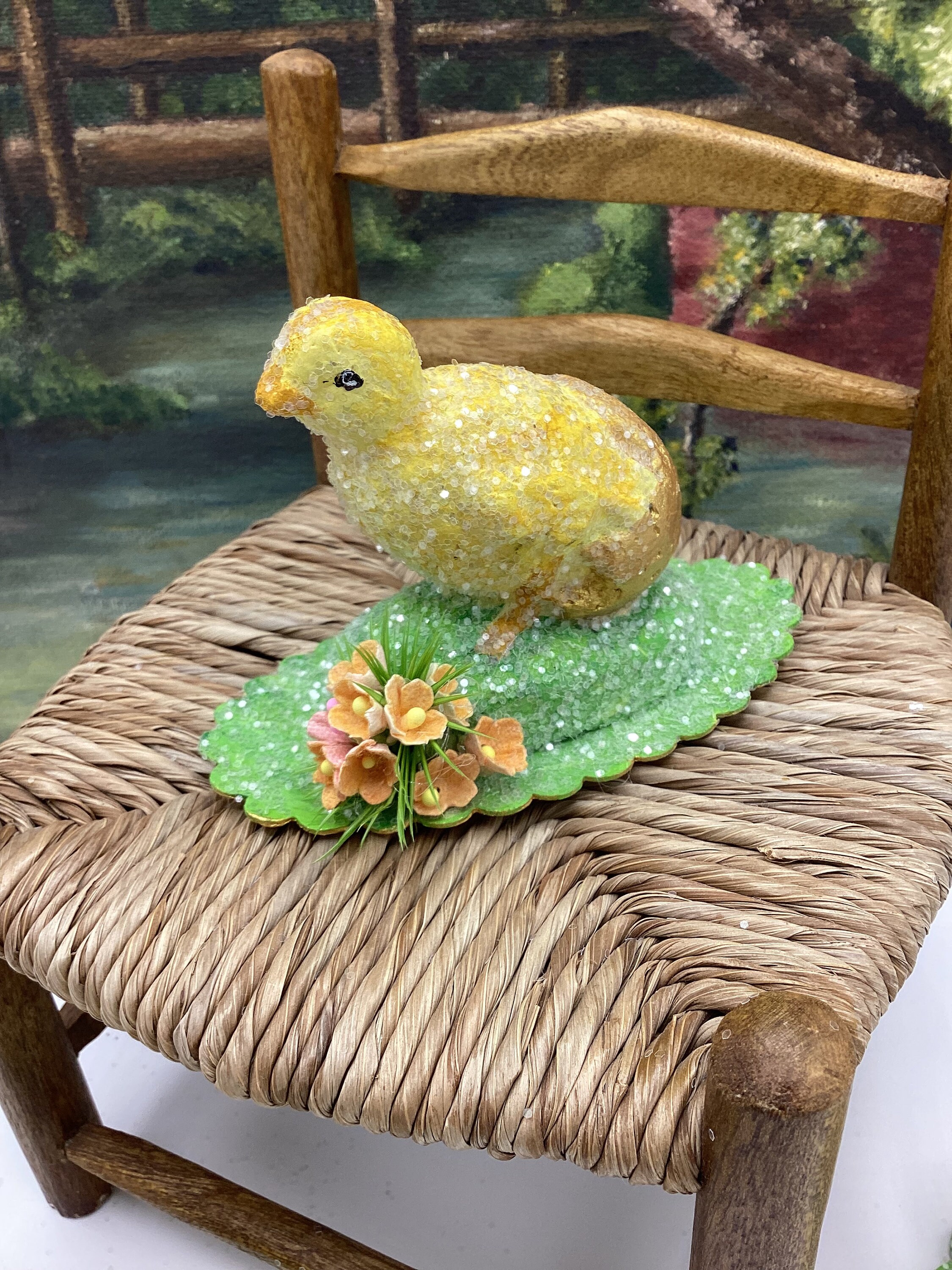 Barnyard Chicks Paper Mache Spring Decoration Easter Decoration ...