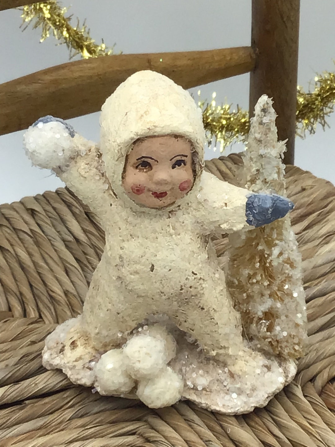 Teena Flanner Original “ Snowball Baby “ Vintage Paper Mache - Etsy