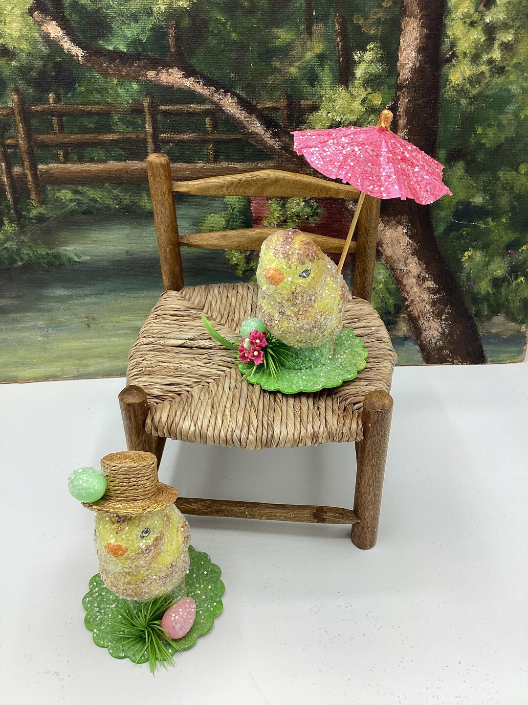 Party Chicks Paper Mache Collectible’s Handmade Spring Decoration ...