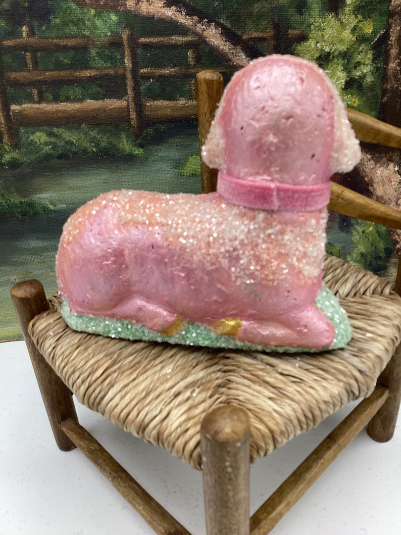 Spring Lamb Paper Mache OOAK Easter Decoration Collectible Heirloom ...