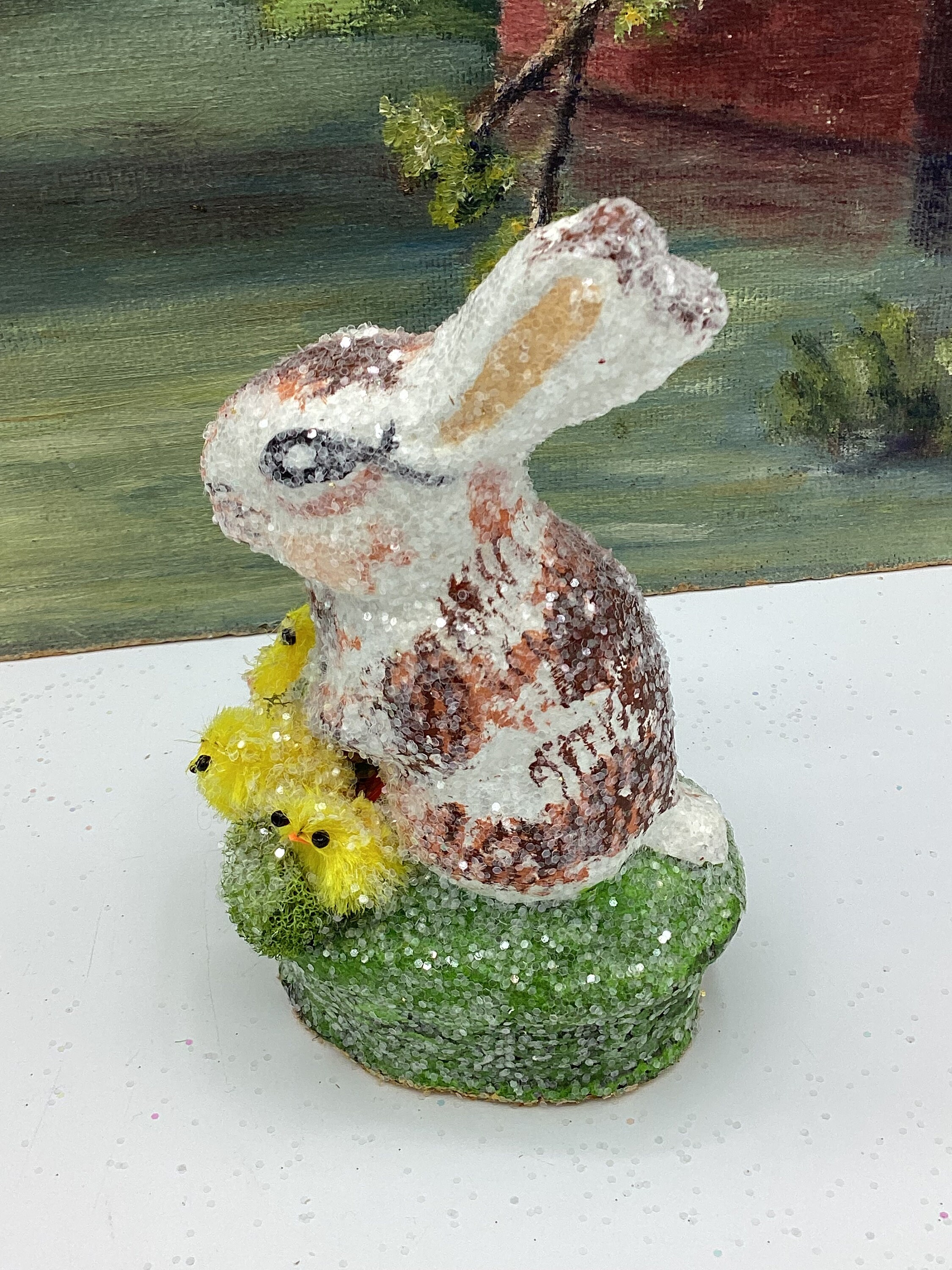 Easter Bunny Baby Chick Rabbit Paper Mache Collectible OOAK Spring ...