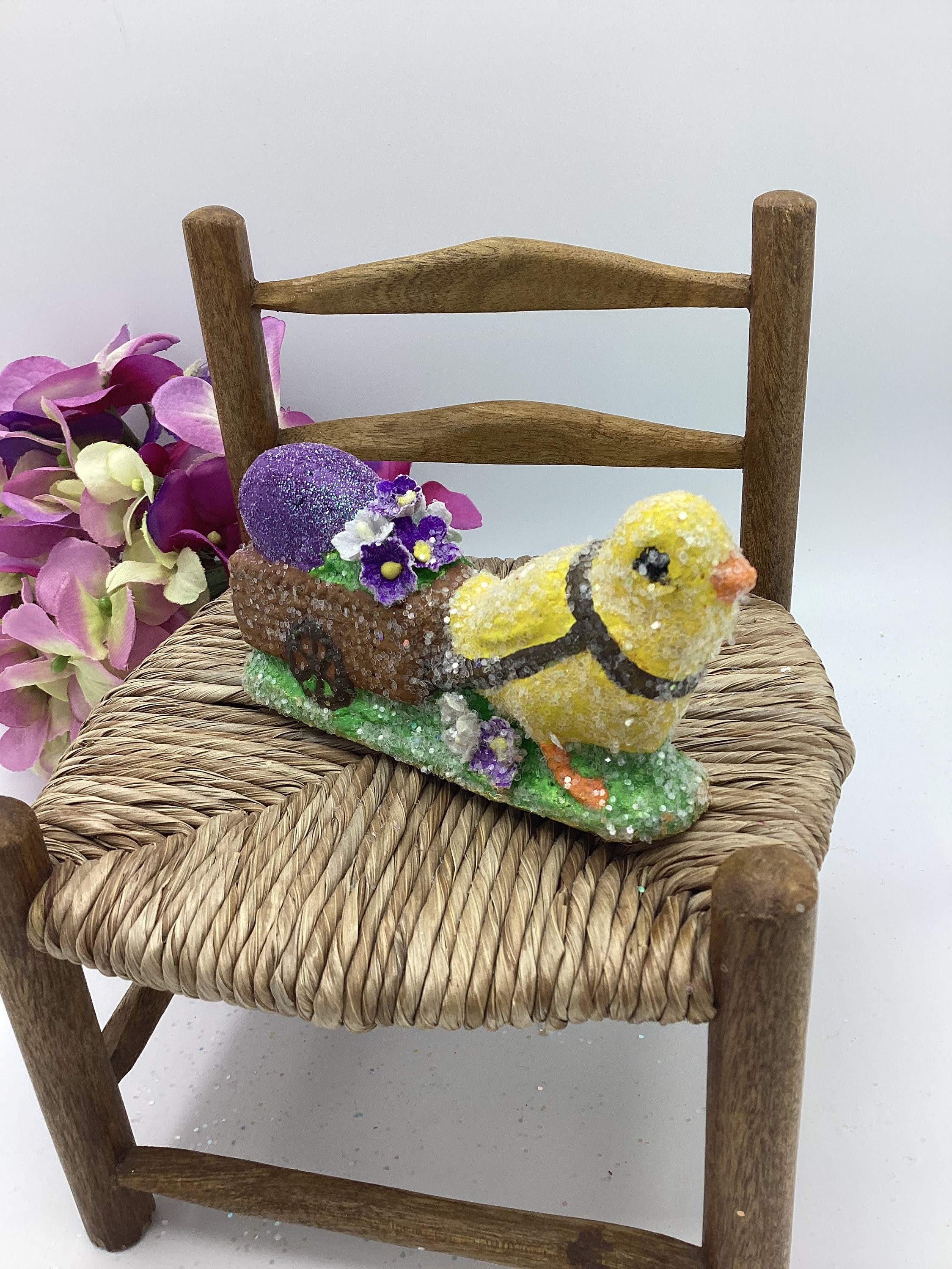 Spring Chick Easter Collectible Paper Mache OOAK - Etsy