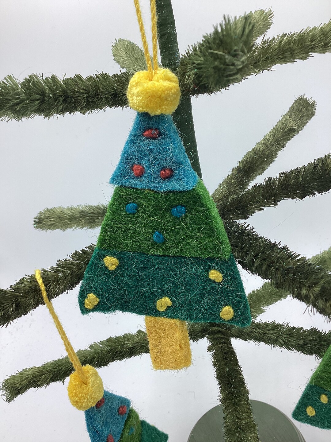 Vintage Felted Wool Christmas Tree Ornaments by Midwest of Cannon Falls ...