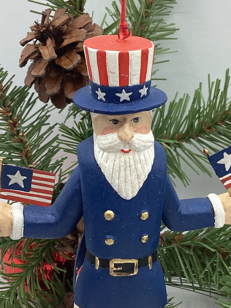 Patriotic Ornament Jointed Jumping Uncle Sam Pull Toy Santa Jack - Etsy
