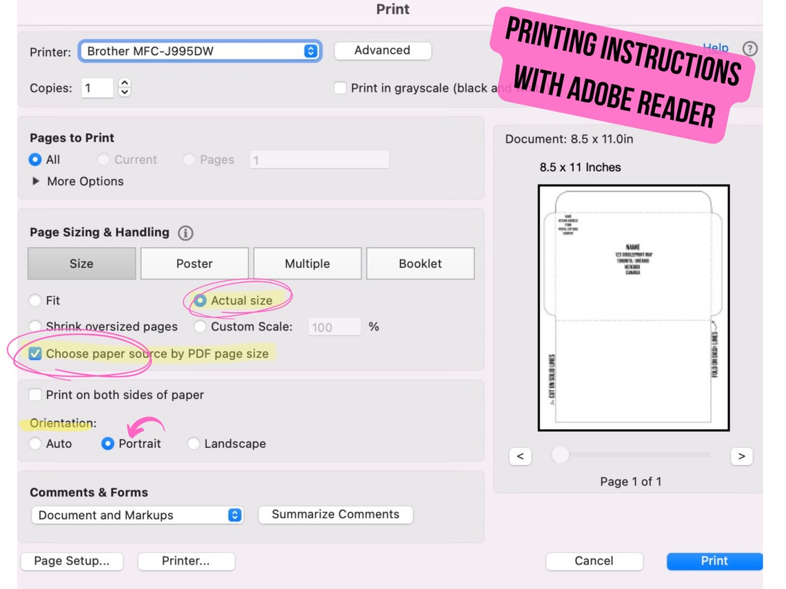 Editable Envelope Template | Custom Envelope Template | Printable 5x7 ...