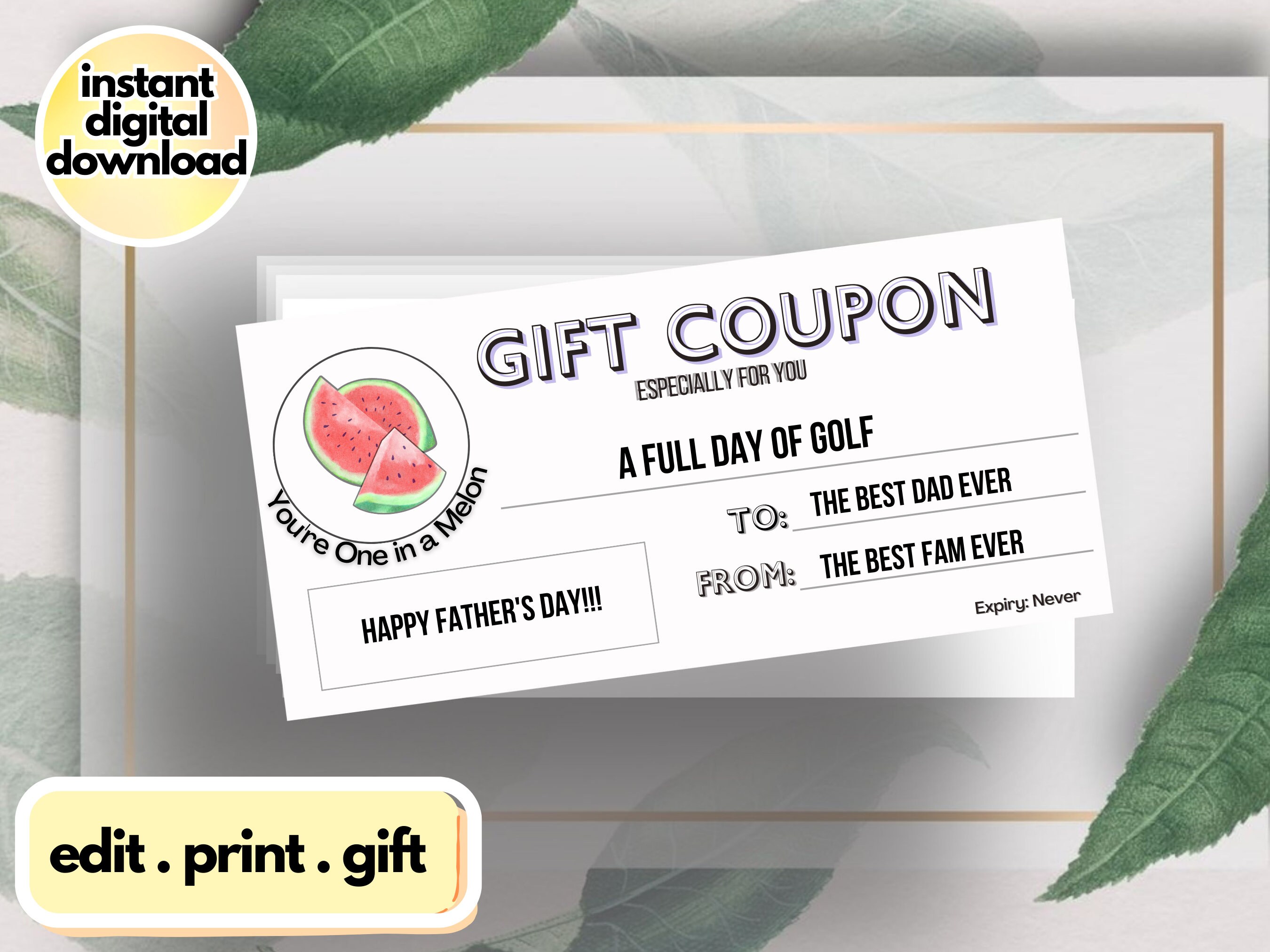 Editable Coupon Template | Personalized Gift Coupon | Editable Gift ...